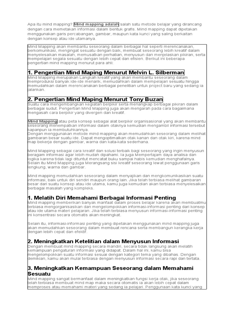Apa Itu Mind Mapping | PDF