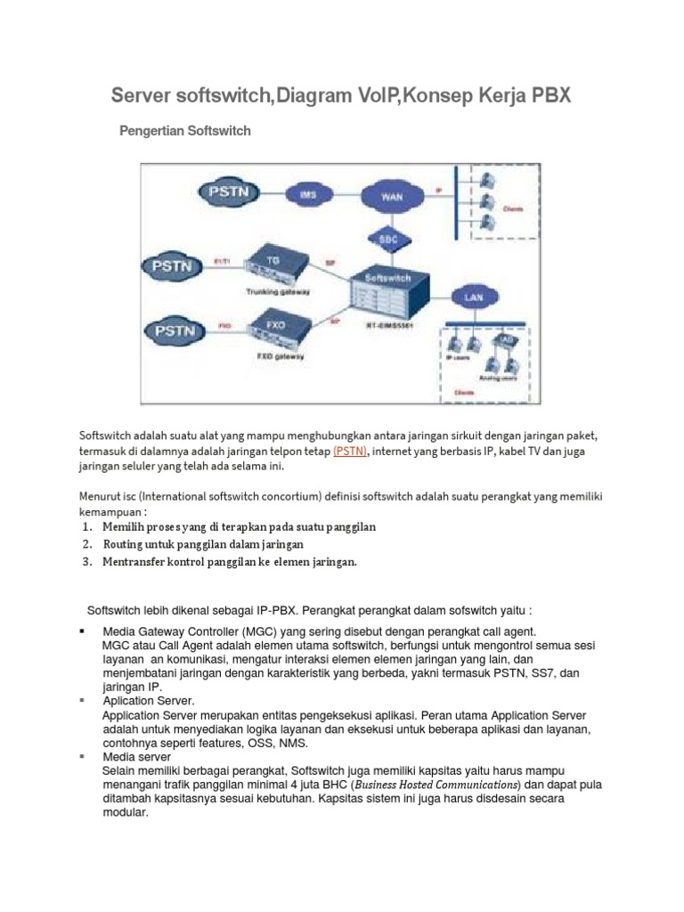 Server Softswitch Diagram VoIP Konsep Ke | PDF