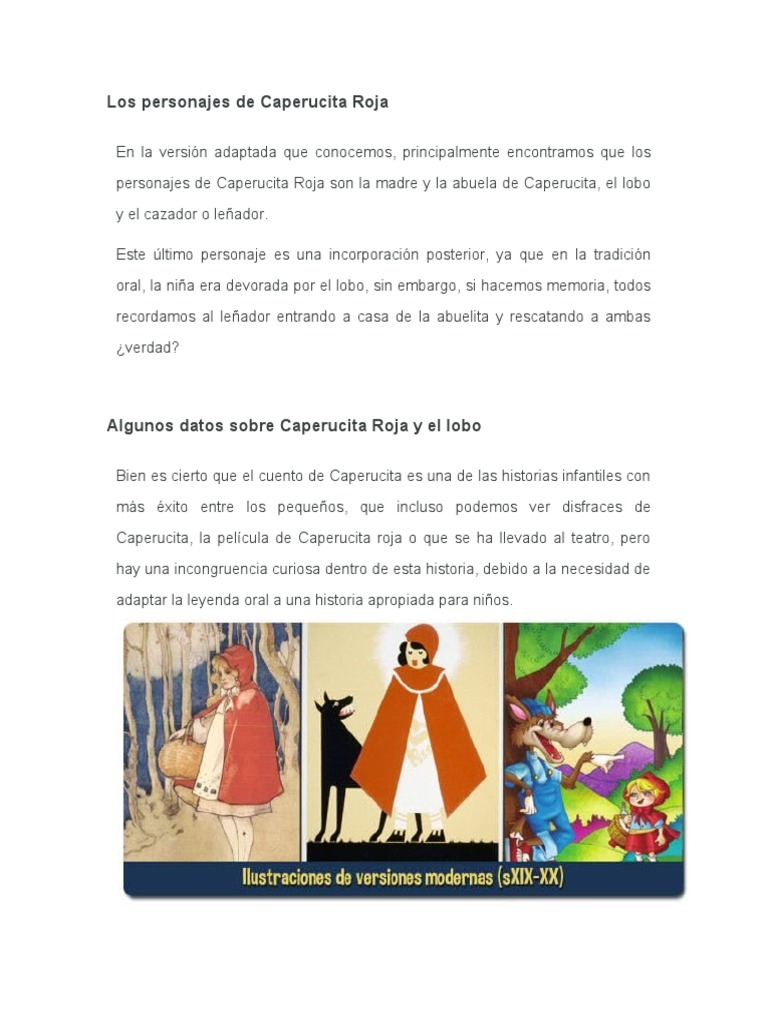 Personajes de Caperucita Roja | PDF