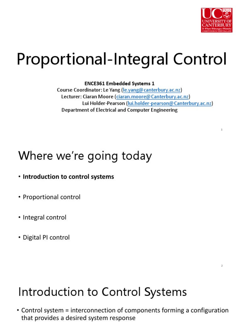 2023 - Lecture - 16-17 - Introduction To PI Control | PDF | Control System | Control Theory