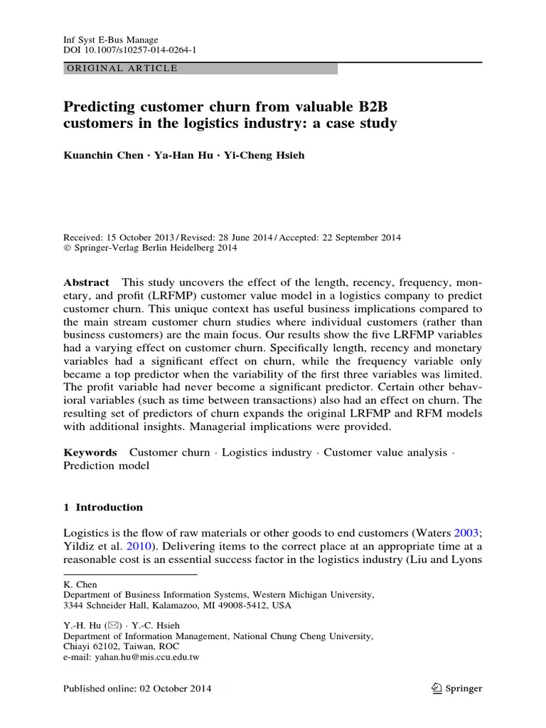 Customer Churn by Chen2014 | PDF | Support Vector Machine | Logistic ...