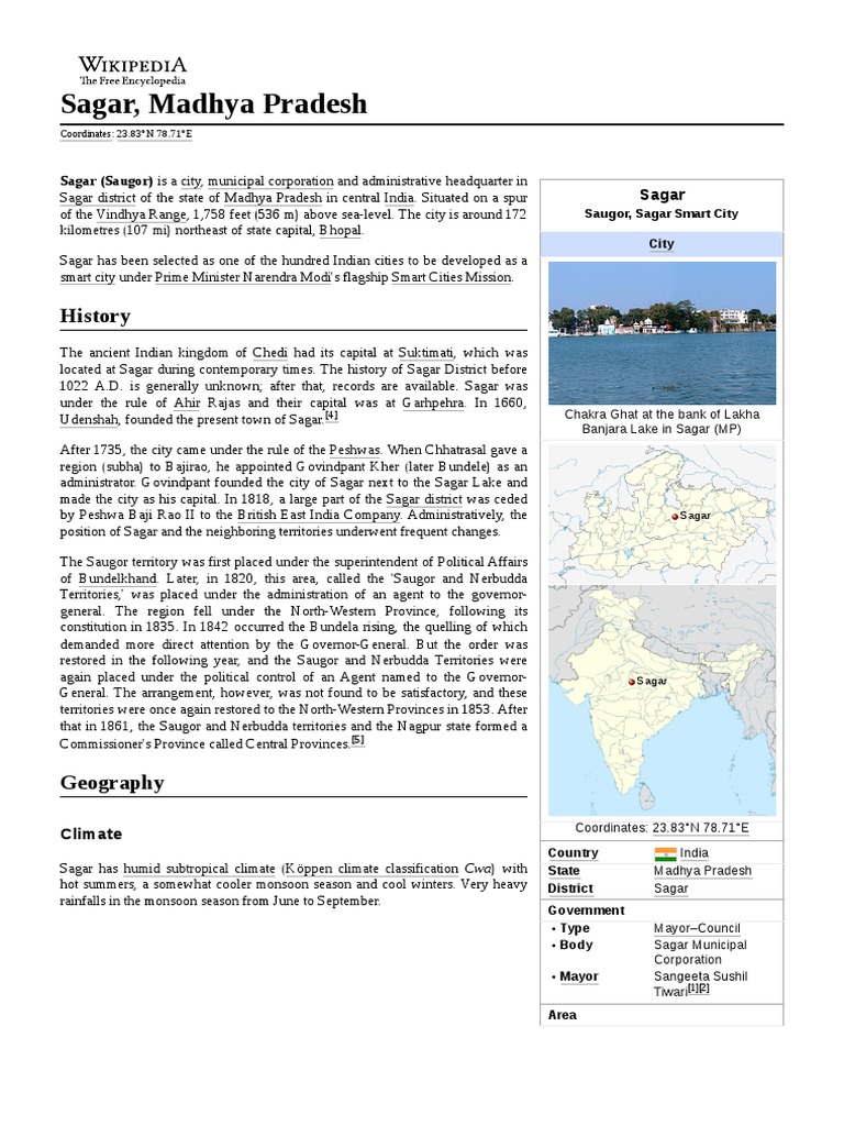 Sagar, Madhya Pradesh | PDF