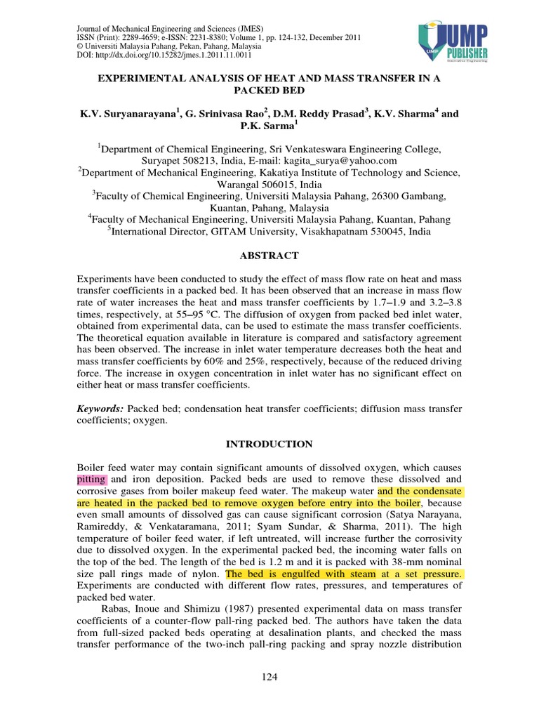 Experimental Analysis of Heat and Mass Transfer in | PDF | Heat ...