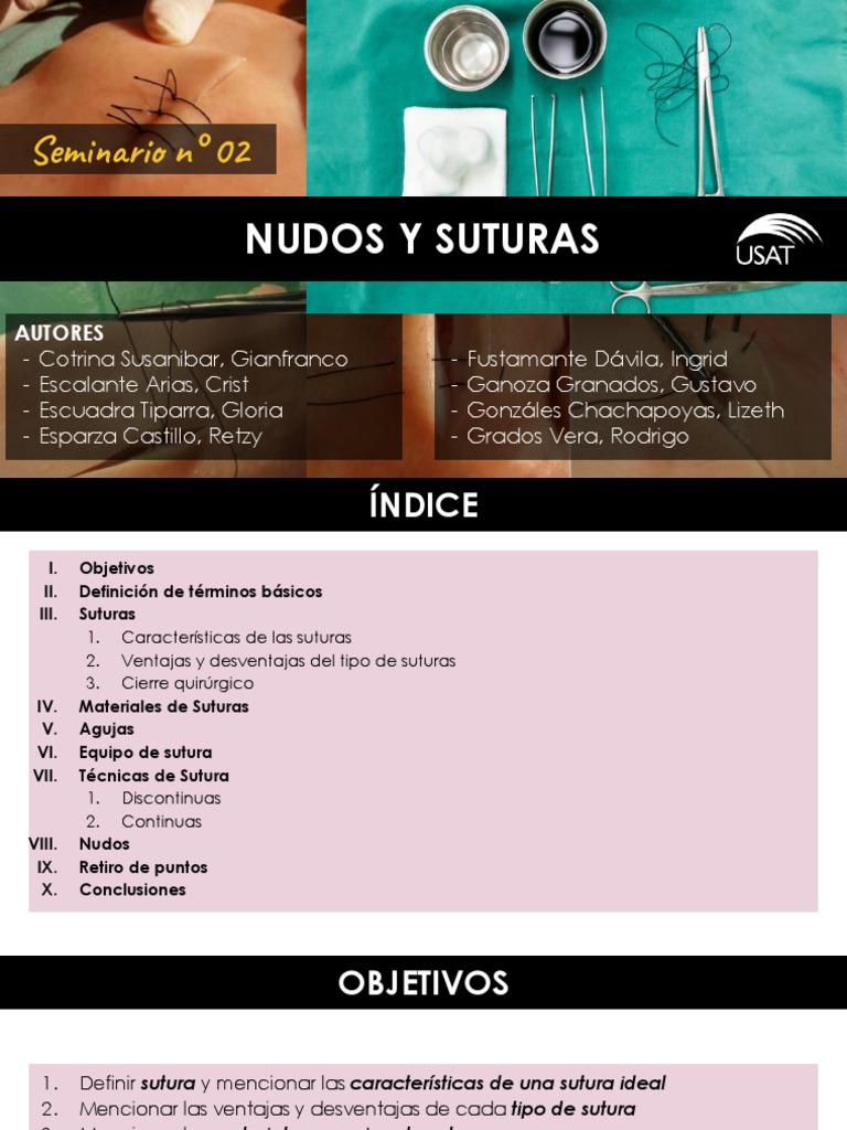 Seminario N° 02-Nudos y suturas | PDF | Nudo | Sutura Quirúrgica