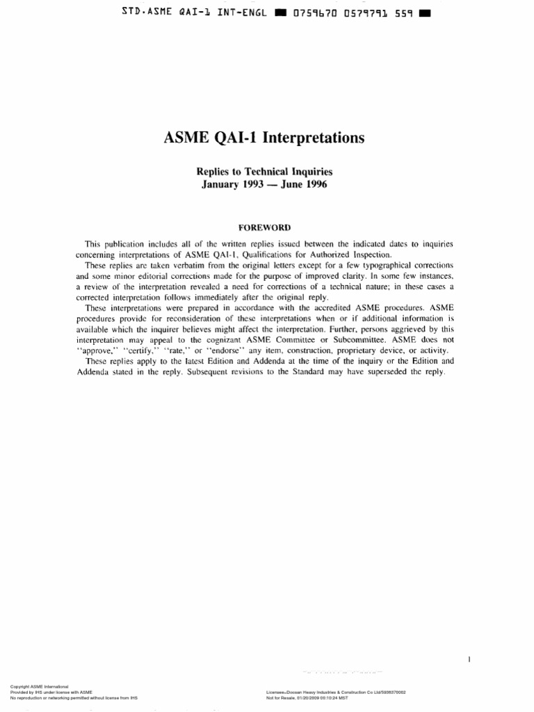 Asme Qai-1 Interpretations 1996 | PDF | Justice | Crime & Violence