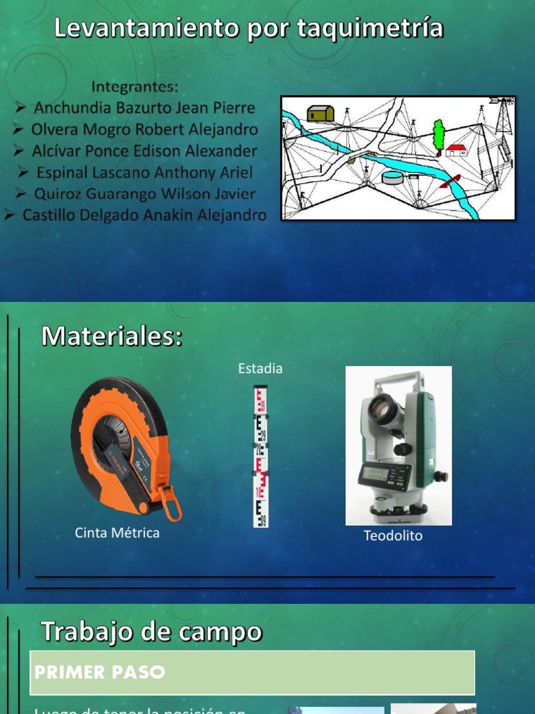 Levantamiento por Taquimetría Horizontal | PDF | Ángulo | Equipo