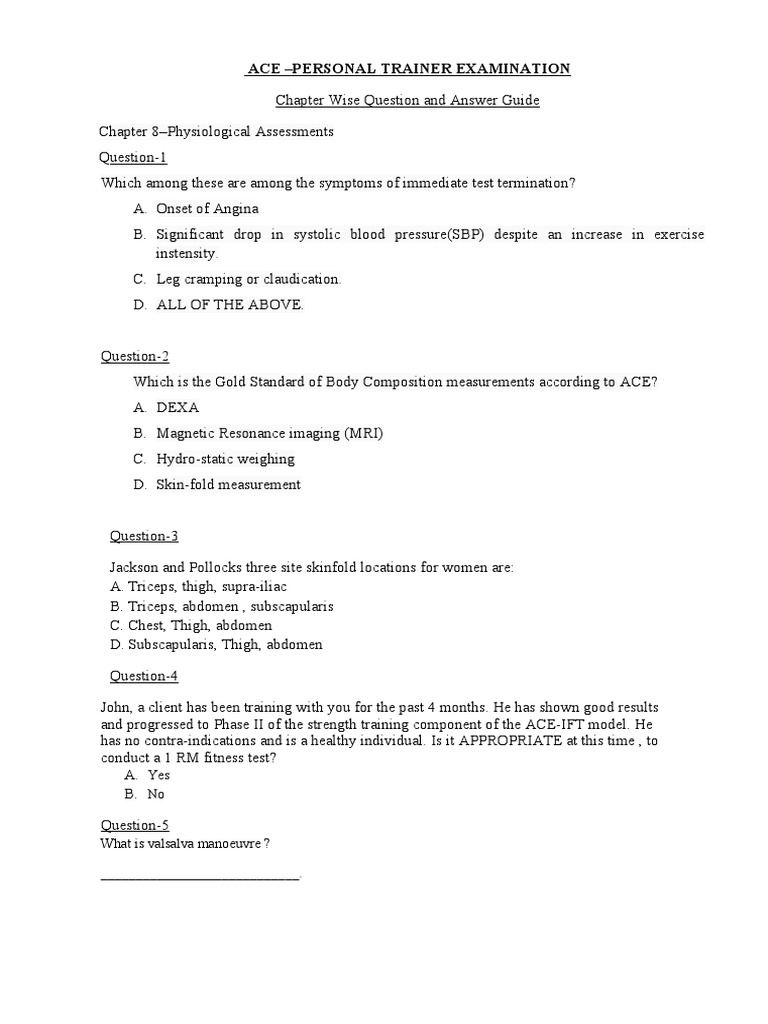 ACE-Chapter 8 Question Bank | PDF