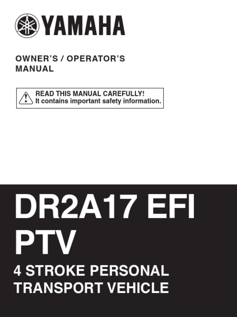 Yamaha Drive2 PTV Owner's Manual | PDF | Car | Vehicles