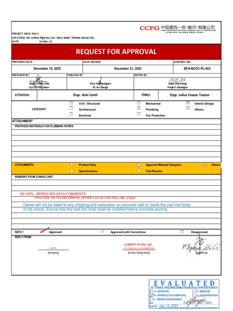 Rfa NCCC PL 053 | PDF | Building Materials | Civil Engineering