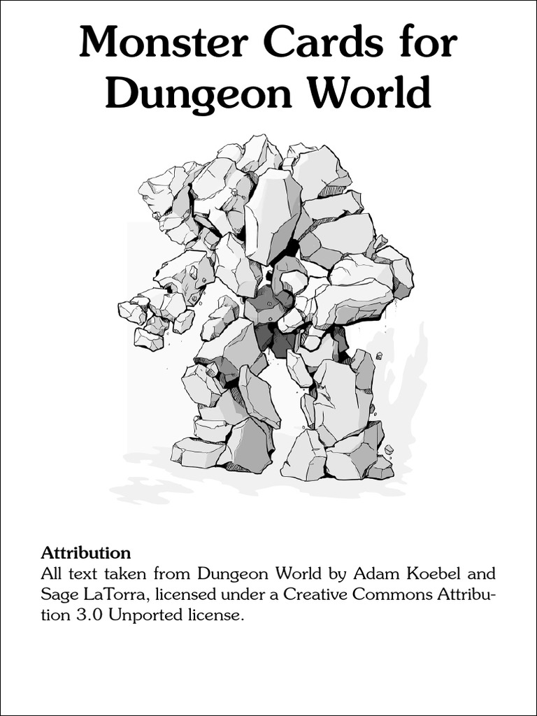 DW Monster Cards | PDF | Dwarf (Dungeons & Dragons) | Elves