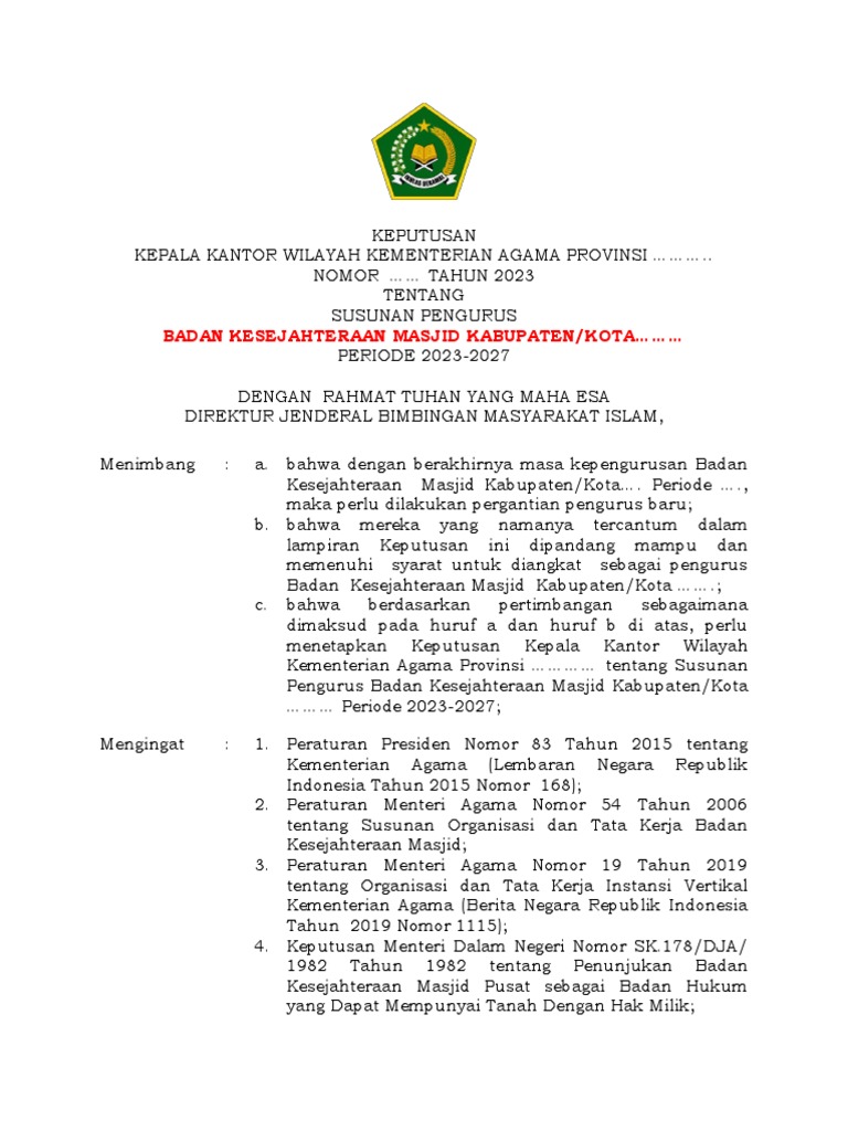 Pengurus Baru BKM 2023-2027 | PDF