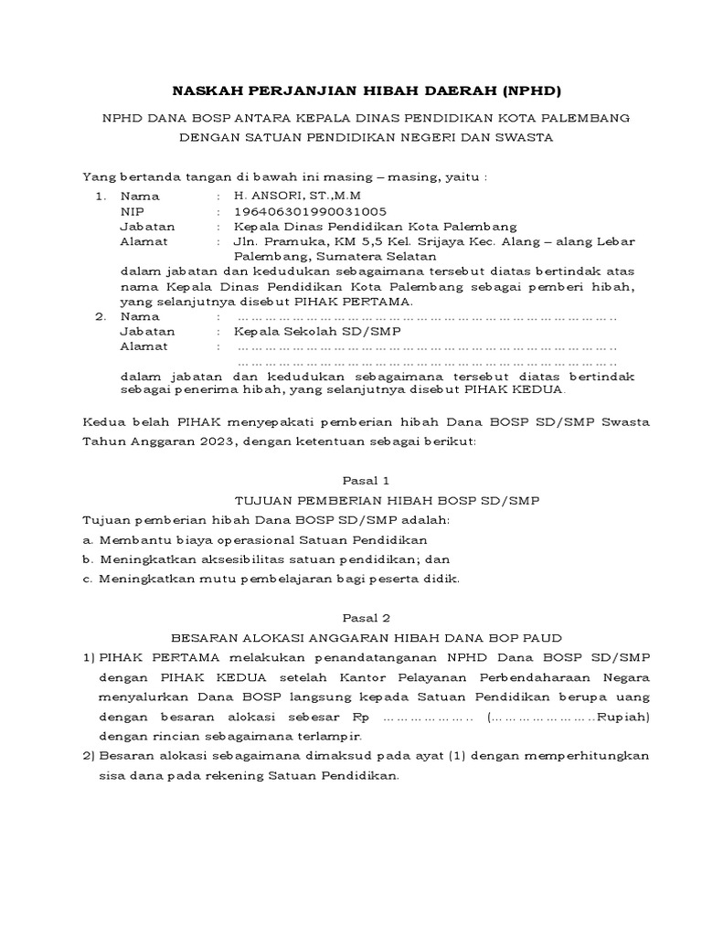 Surat NPHD SDSMP 2023 | PDF