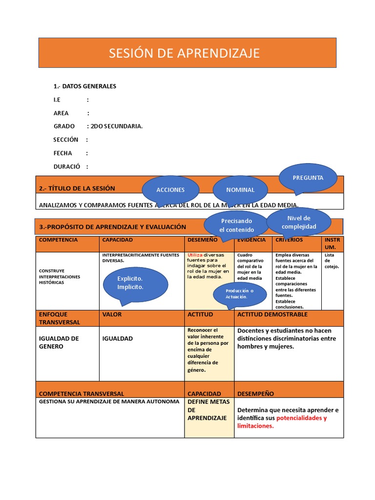 Ugel SESION DE APRENDIZAJE CCSS 2023 | Descargar gratis PDF | Evaluación | Aprendizaje