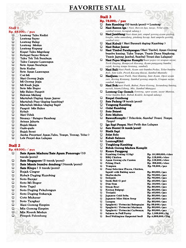 MENU STALL ROMBONG 2023-1 (1) | PDF