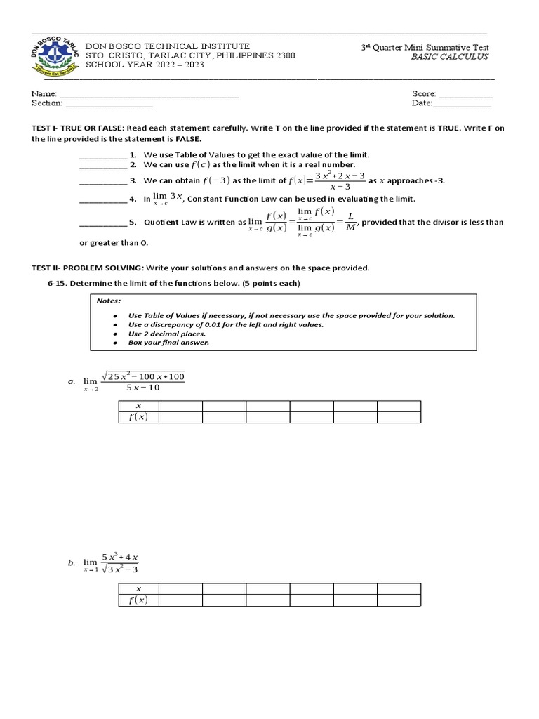 Basic Calculus | PDF | Limit (Mathematics) | Function (Mathematics)