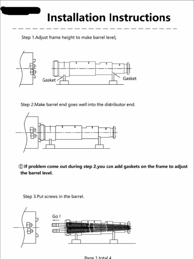 Installation Instructions for Conical Twin Screw | PDF