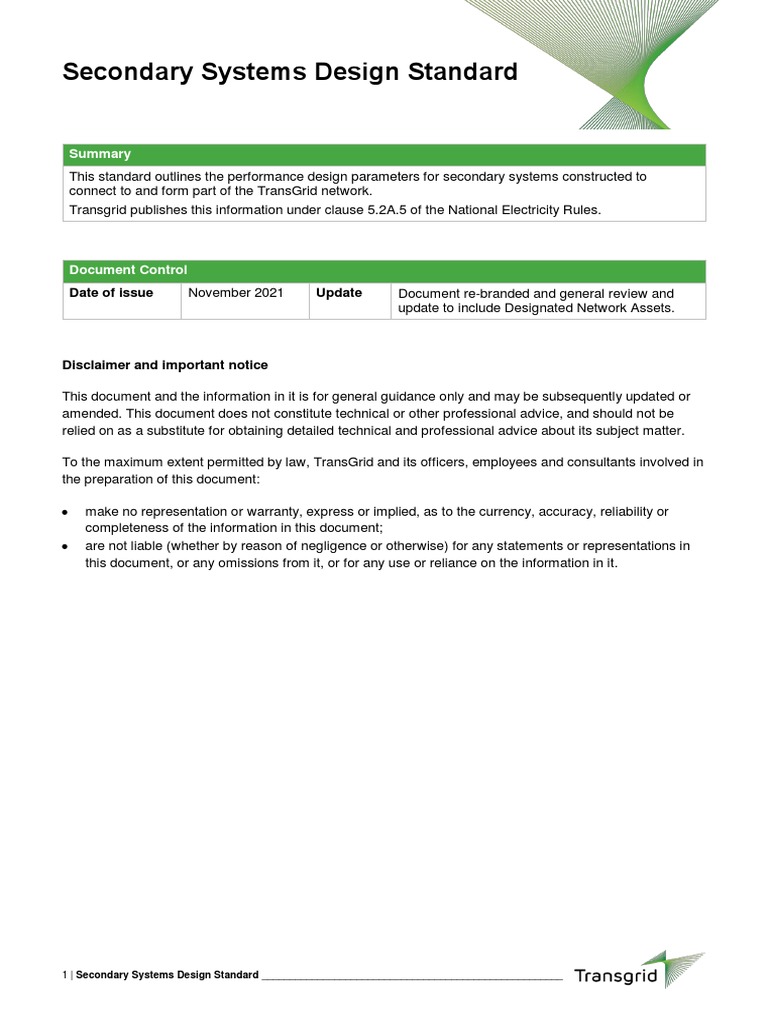 1 2 Secondary Systems Design Standard Rev 2 | PDF | Scada | Electrical ...