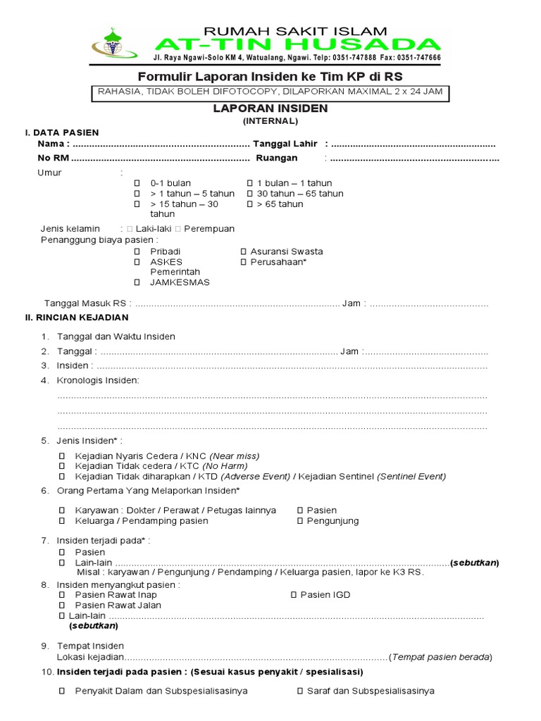 Form Ikp Internal Rsi | PDF