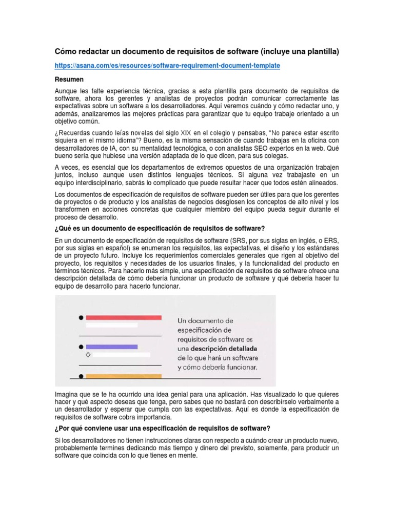 1. Cómo redactar un documento de requisitos de software | PDF | Software | Interfaz de usuario