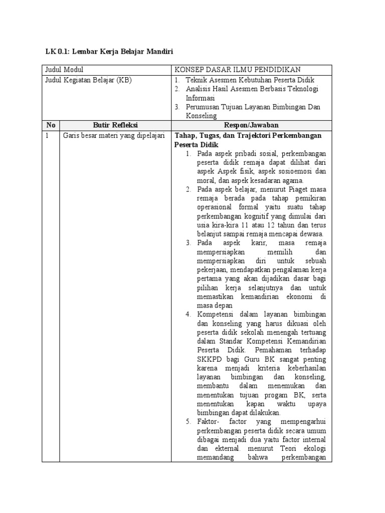 Dumaria Siregar - LK.01 | PDF