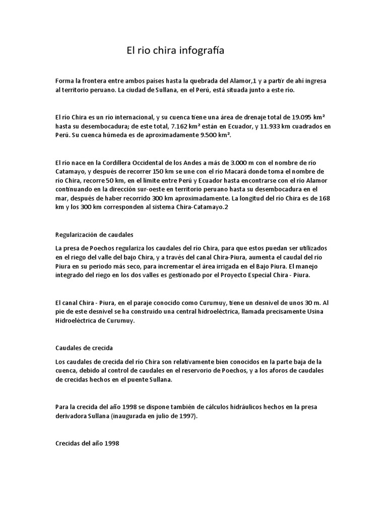 El Rio Chira Infografía | PDF