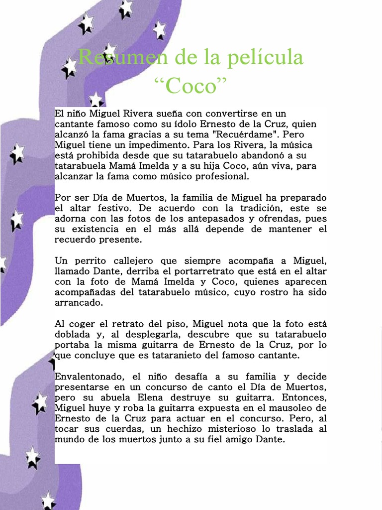 Resumen de La Película Coco | PDF