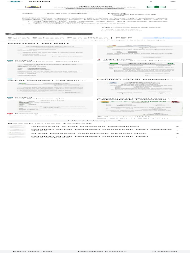 Contoh Balasan Surat Riset - Penelusuran Google | PDF
