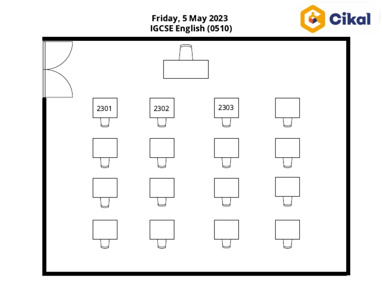 Seating Plan 5 May - IGCSE English 0510 | PDF