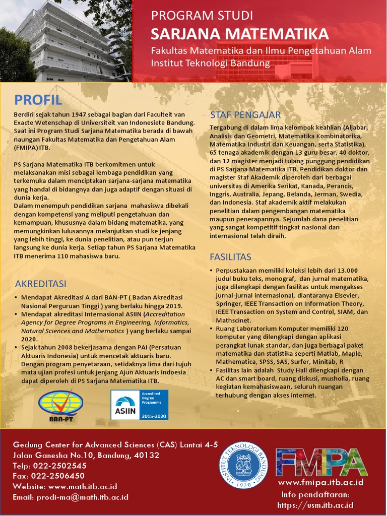 Leaflet Prodi S1 Matematika | PDF