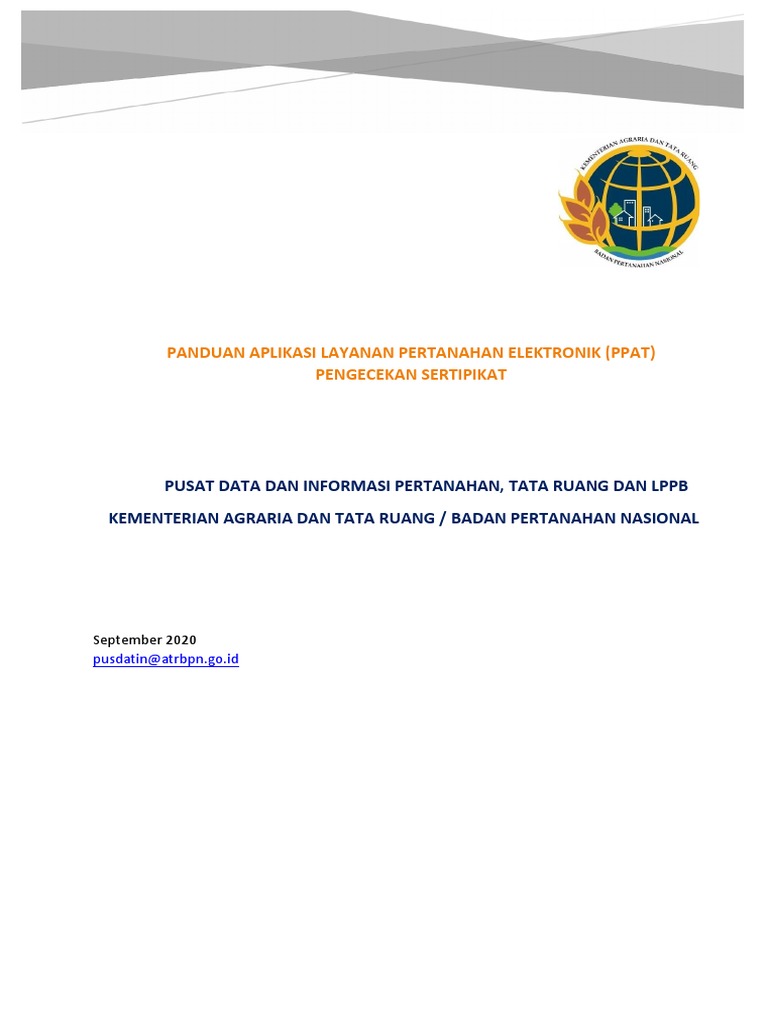 Panduan Layanan Elektronik (PPAT) Pengecekan Sertipikat | PDF