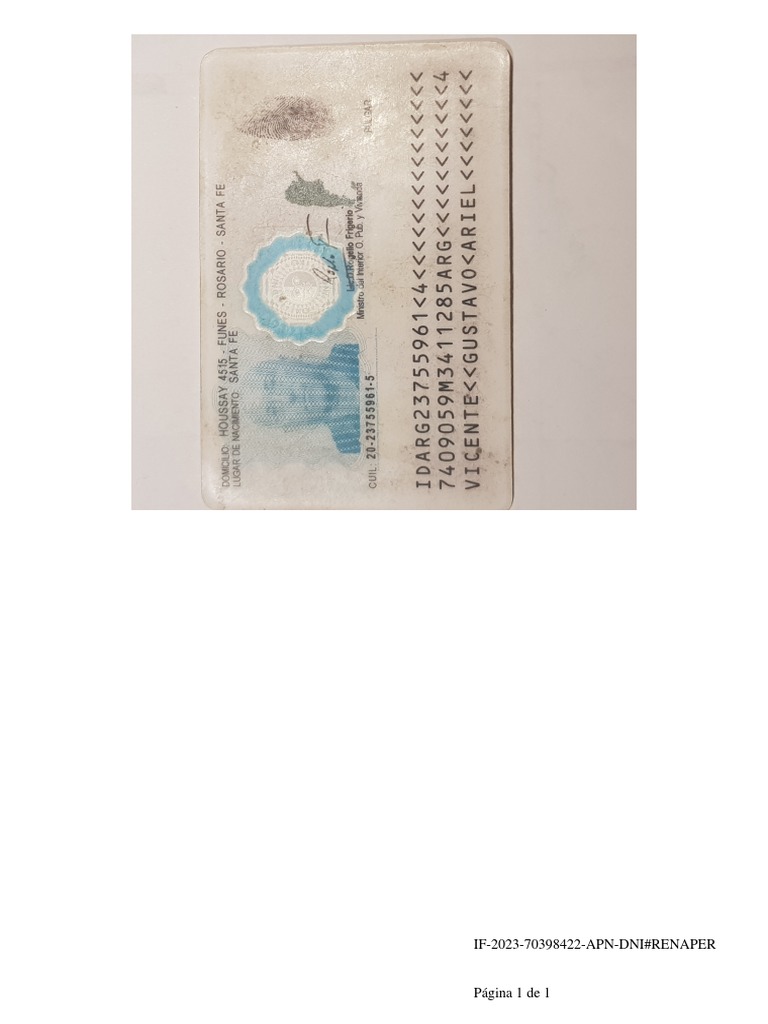 If 2023 70398422 Apn Dni#renaper | PDF