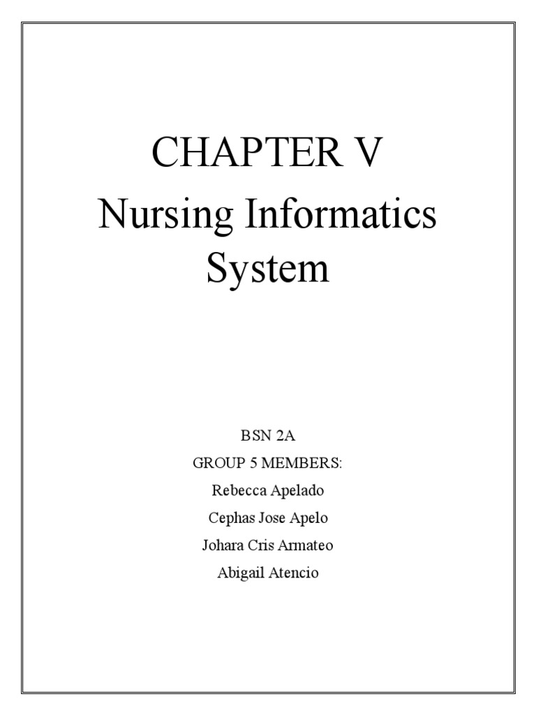 CHAPTER V-Nursing Informatics System - BSN 2A - GROUP 5 | PDF | Personal Digital Assistant ...