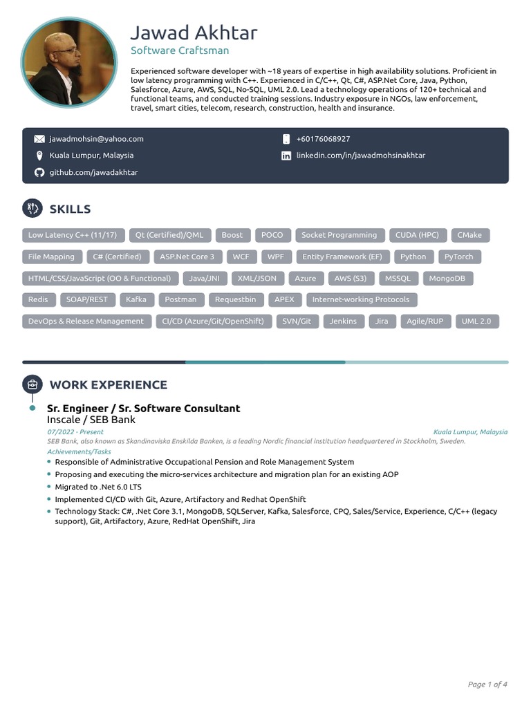 Jawad's Resume | PDF | Microsoft Sql Server | Enterprise Resource Planning