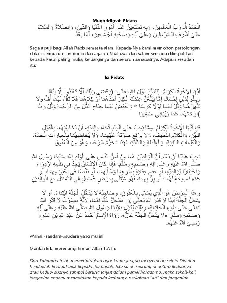 Muqoddimah Pidato | PDF