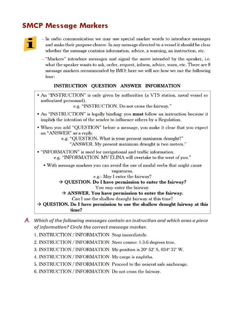 SMCP Message Markers | PDF