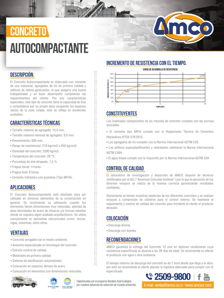 FICHA CONCRETO Autocompactante | PDF