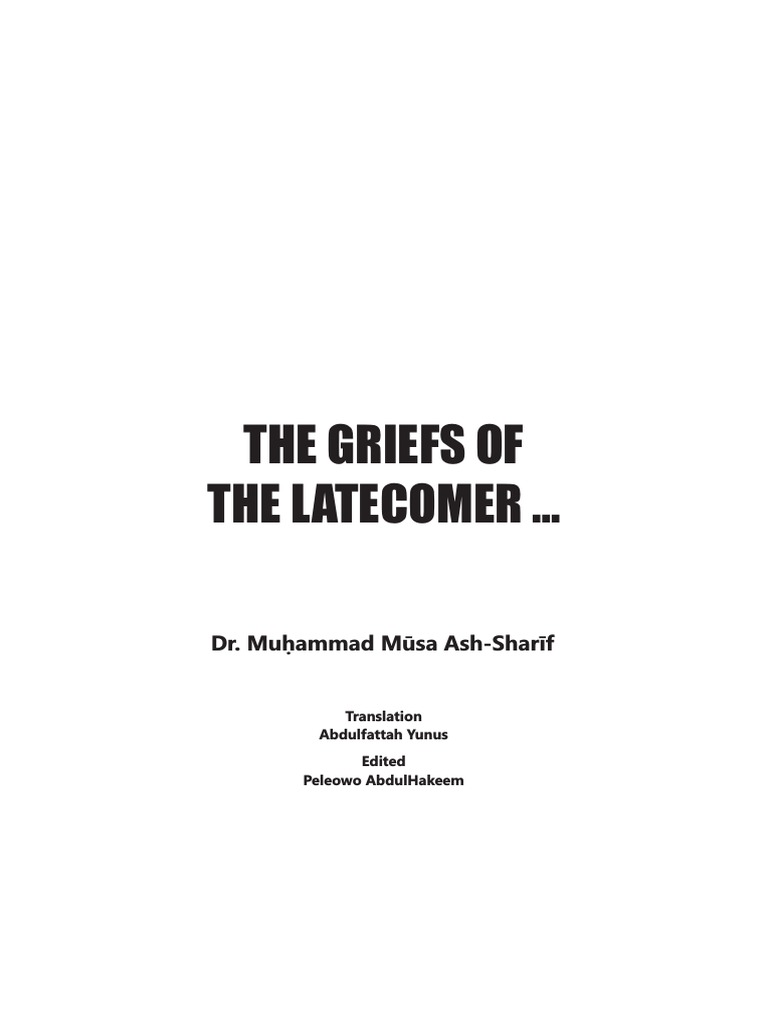 The Griefs of The Latecomer Inner-1-2 | PDF | Hadith | Prophets And ...