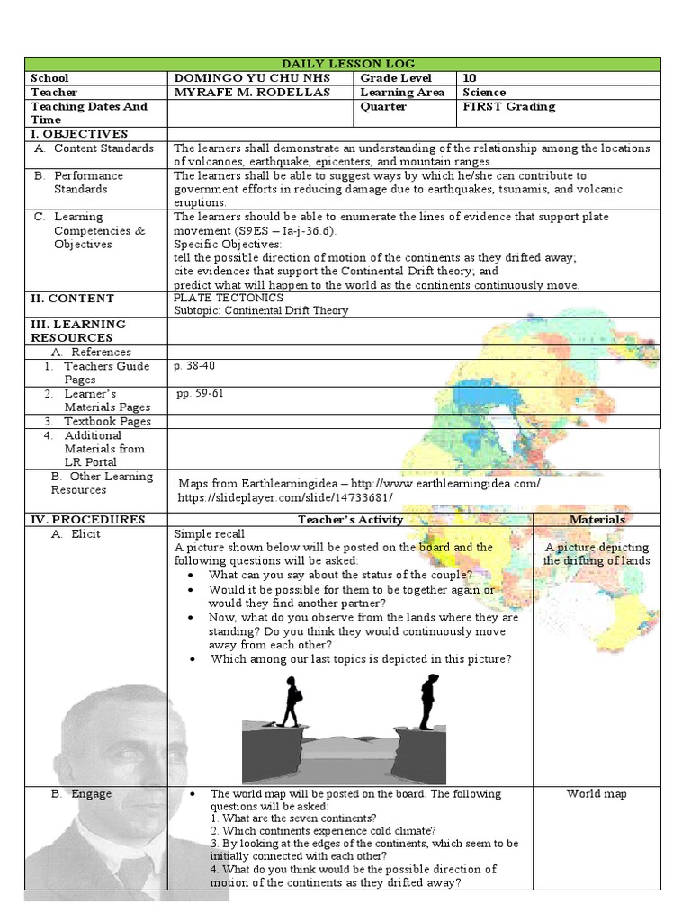 Detailed LP Science 10 | PDF | Plate Tectonics | Continent