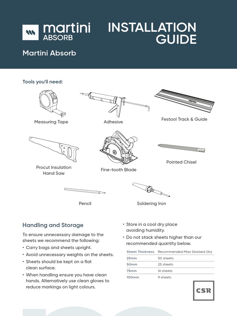 Martini Absorb Installation Guide - 0421 | PDF | Soldering | Adhesive