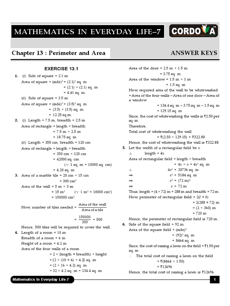 Lesson 13 | PDF | Area | Length