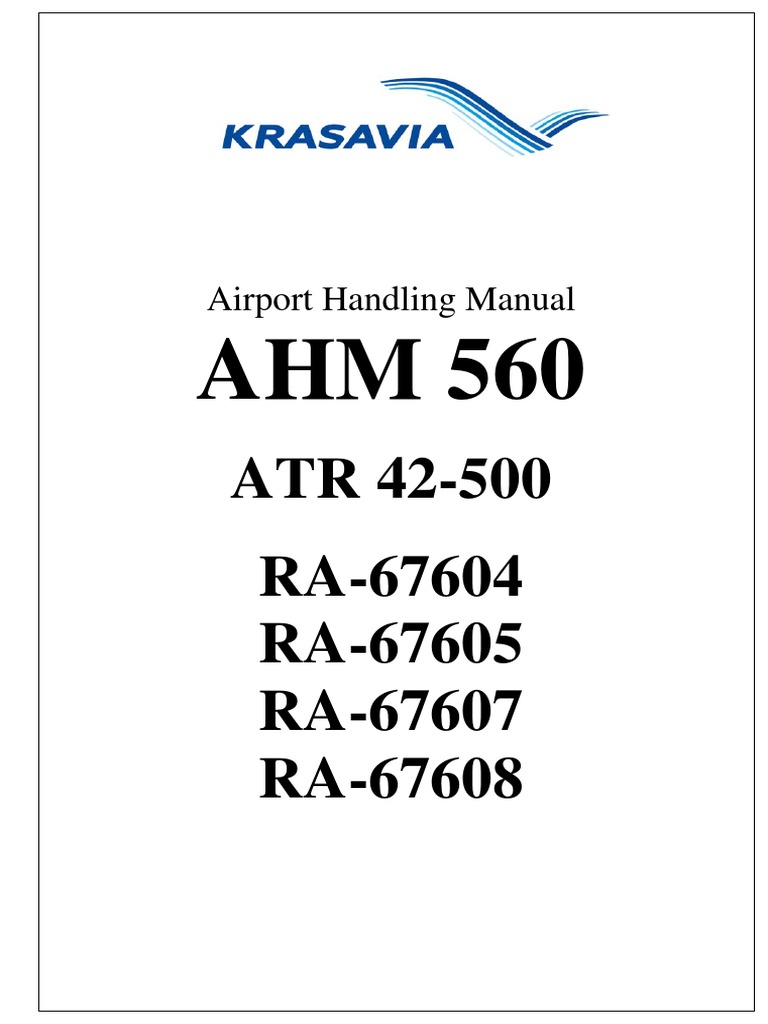 AHM560 ATR-45 46Y KrasAvia 1.4 28.06.2023 | PDF | Airport | Aerospace