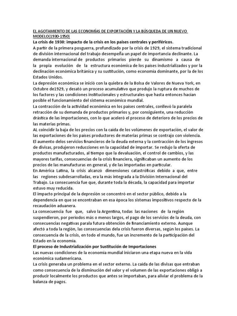 Resumen Gaggero Cap 4 | PDF | Gran depresion | Industrialización Resumen Gaggero Cap 4 | PDF | Gran depresion | Industrialización