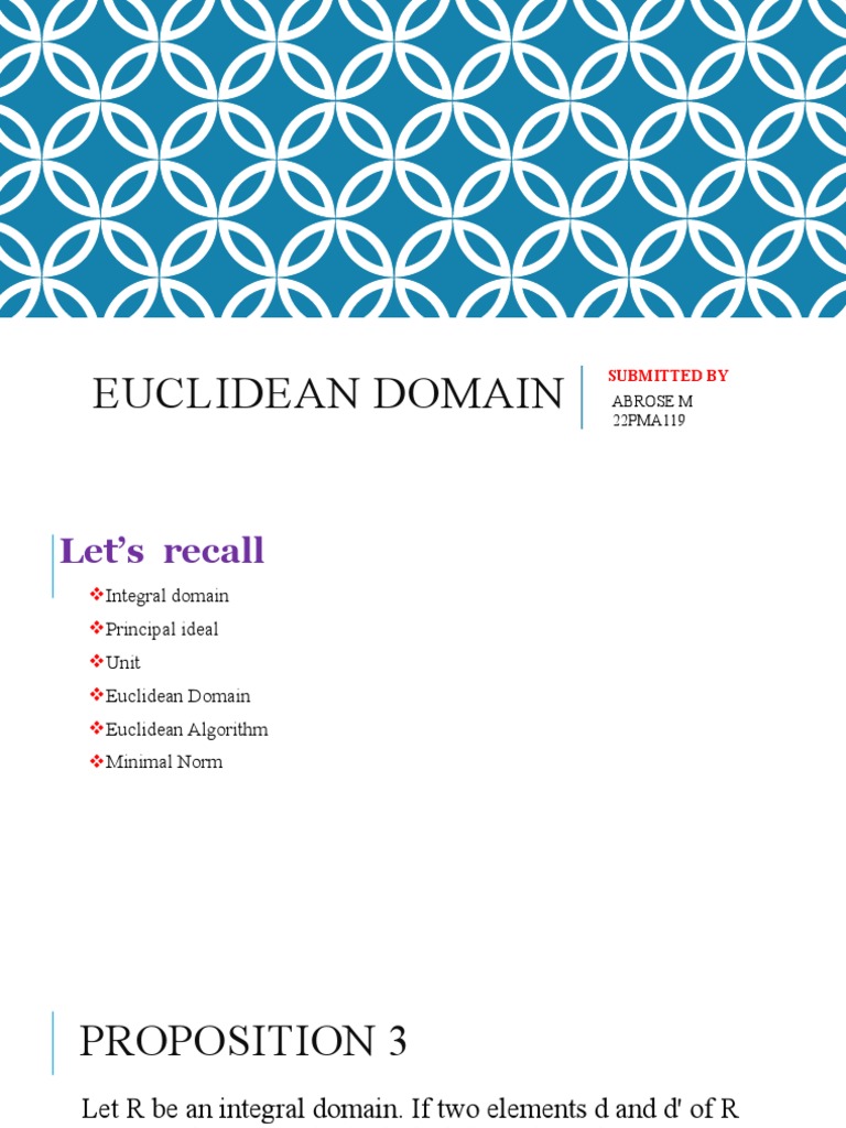 Euclidean Domain 1 | PDF | Ring Theory | Elementary Mathematics Euclidean Domain 1 | PDF | Ring Theory | Elementary Mathematics