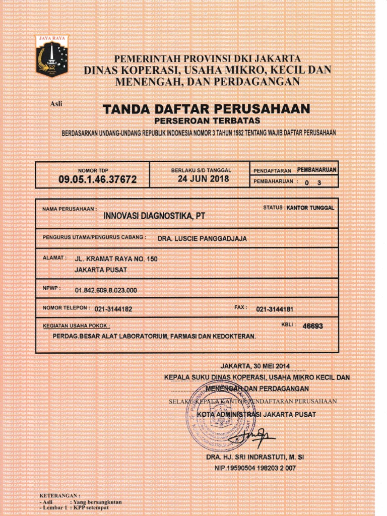 Tanda Daftar Perusahaan | PDF
