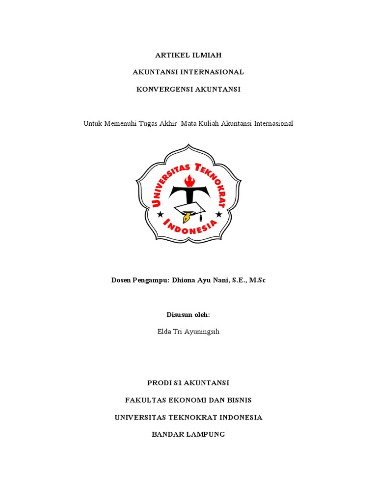 Artikel Ilmiah Akuntansi Internasional | PDF