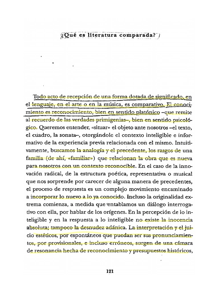 George Steiner Qué Es Literatura Comparada | PDF