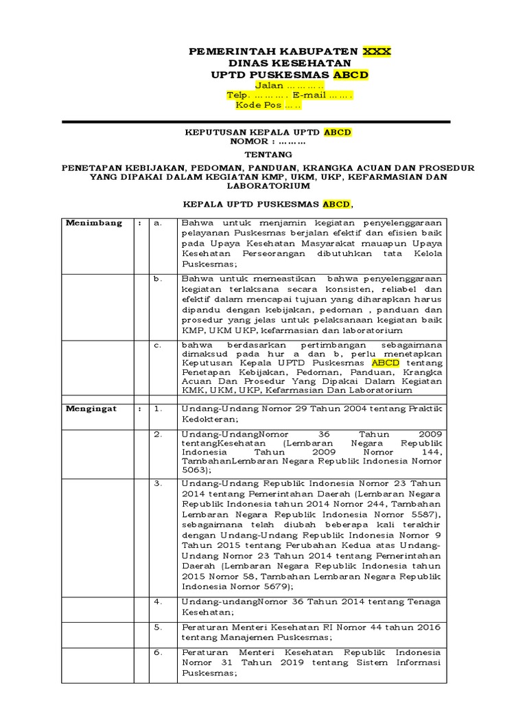 SK Kebijakan, Panduan, Kak Dan Sop | PDF