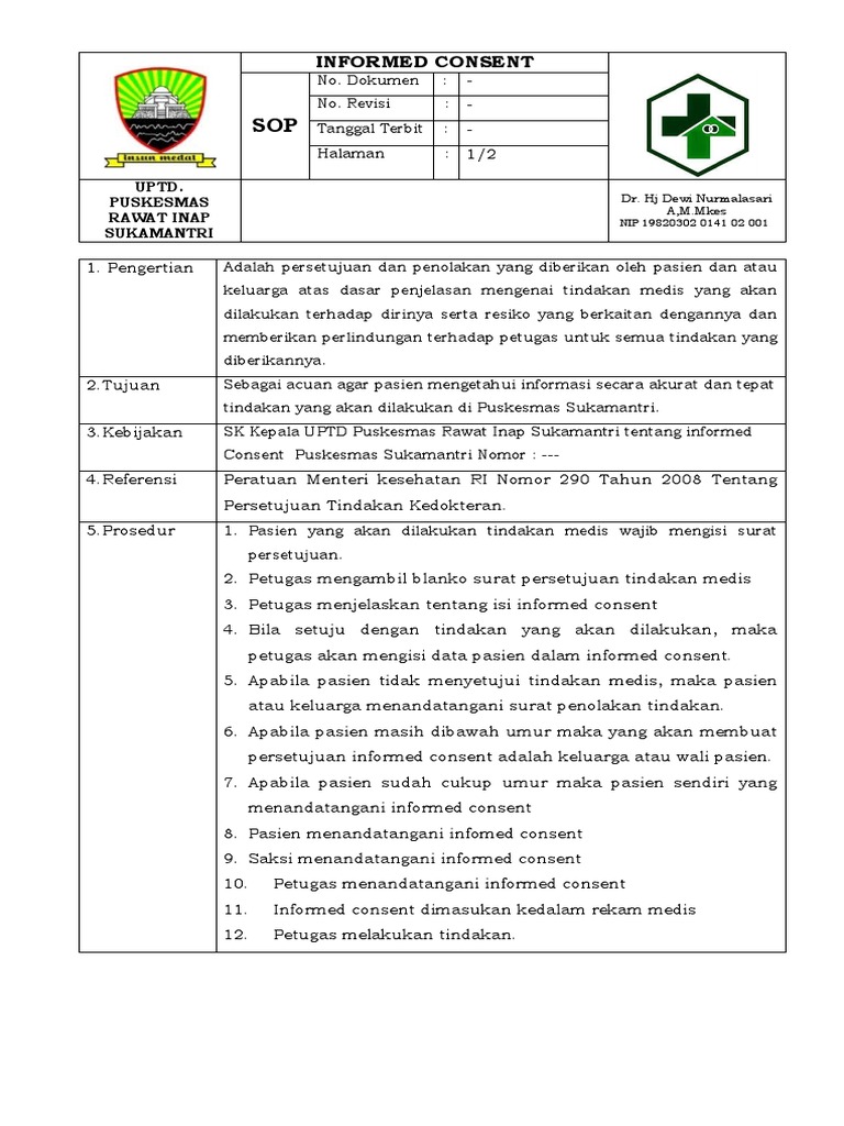 Sop Informed Consent | PDF