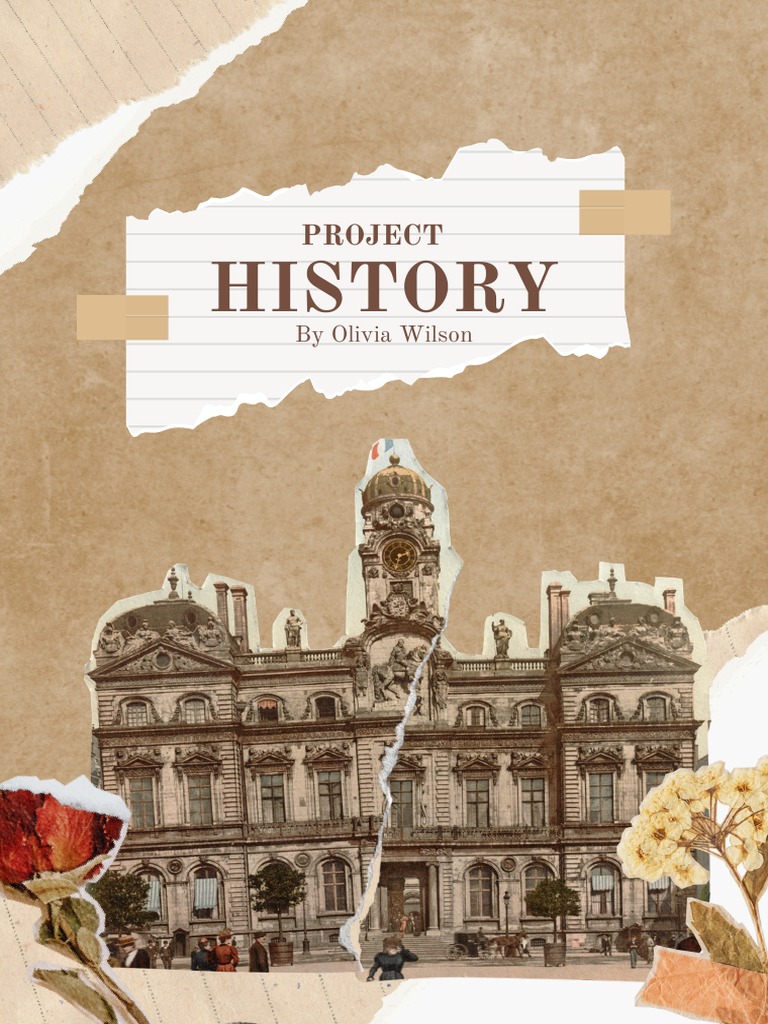 Brown Scrapbook Clasic Project History Cover A4 Document | PDF