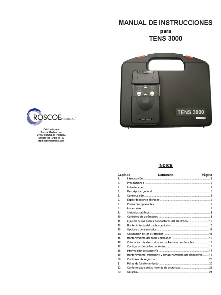 1.manual Tens 3000 | PDF | Corriente eléctrica | Dolor